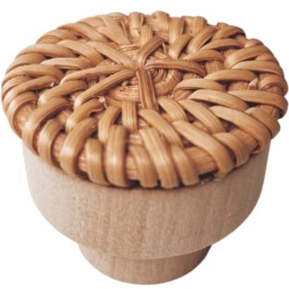 Other | 8 Eight Boho Rattan Knobs For Dresser Cabinet Round Wood Drawer Knobs | Poshmark